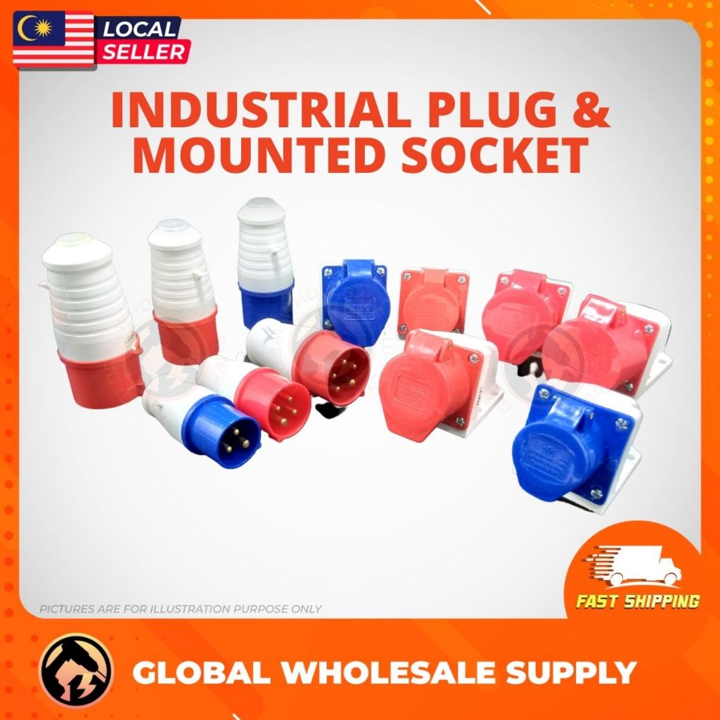 SSS CEE Industrial Plug 16A / 32A Pin / Socket Weatherproof Socket 220 ...