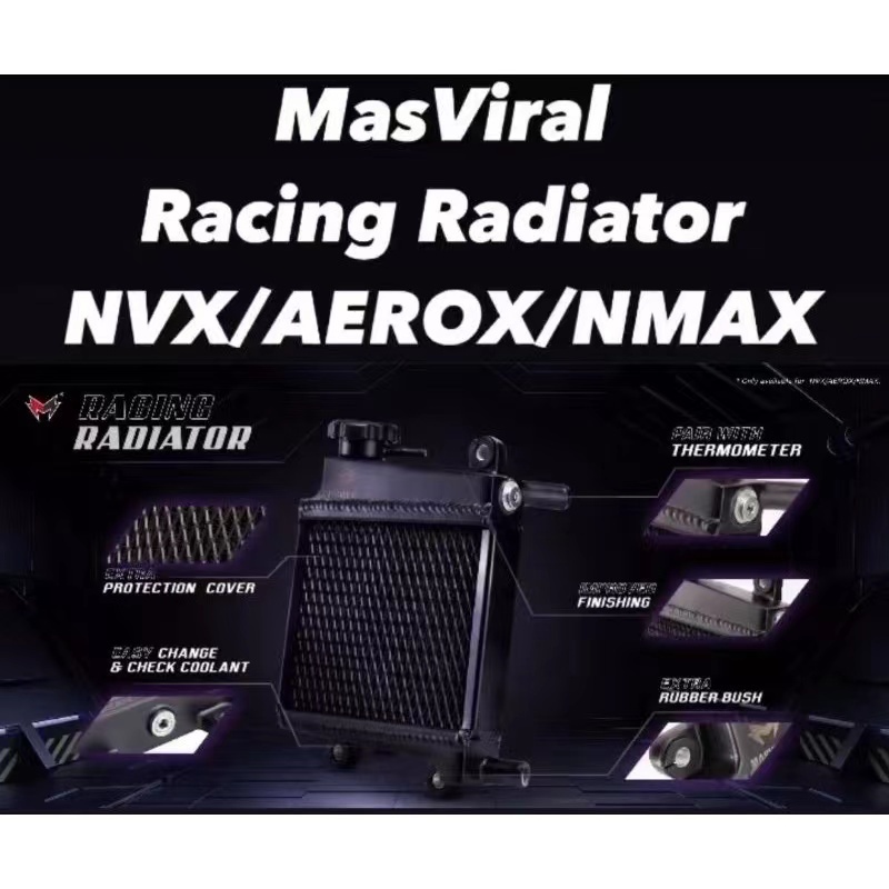 MASVIRAL RACING RADIATOR NVX155 NVX 155 NMAX AEROX V1 V2 MAS VIRAL ...