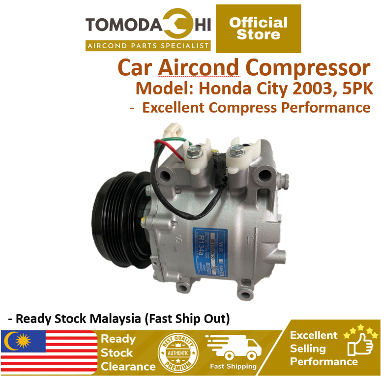 TOMODACHI Car Aircond Parts Compressor Honda City 2003 2006 2009 ...