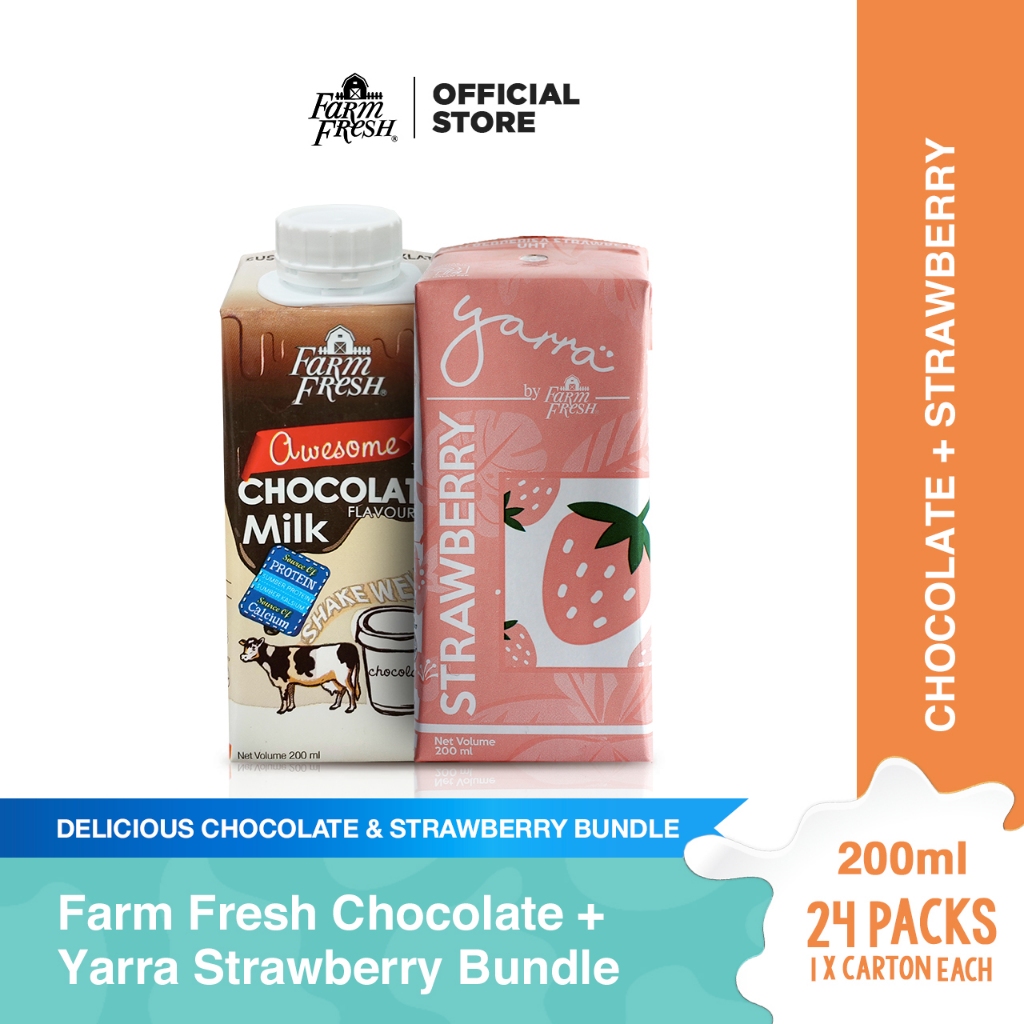 Farm Fresh UHT Chocolate Milk + Yarra by Farm Fresh UHT Strawberry Milk ...