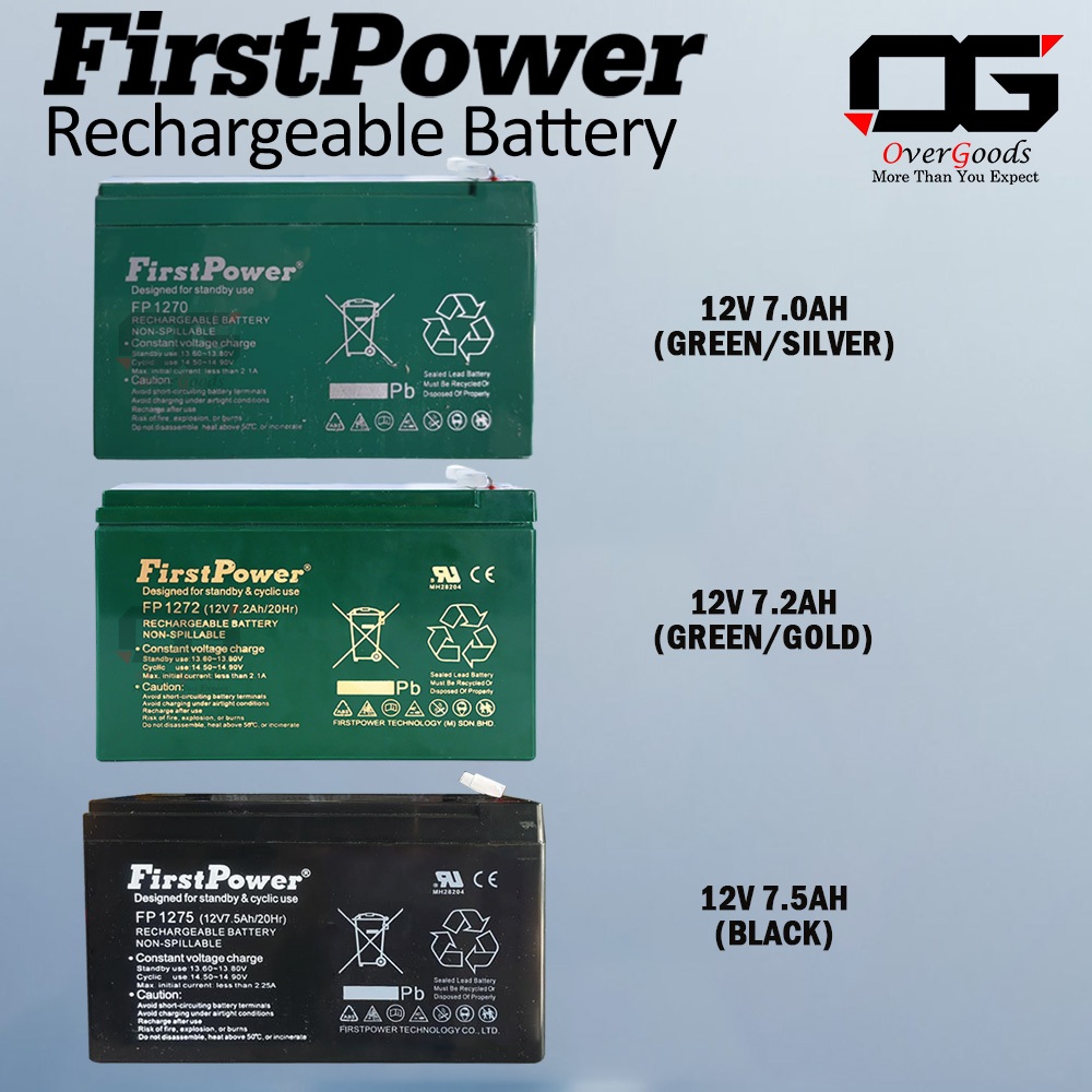 (NO SUPPLY SABAH AND SARAWAK) First Power Battery 12V 7.2Ah 12v 7.0ah ...