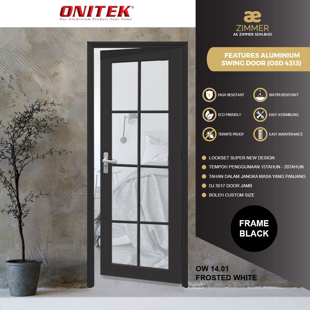 AE Zimmer Onitek Swing Door Frame Lattice OSD 4313 (Custom made Pintu ...