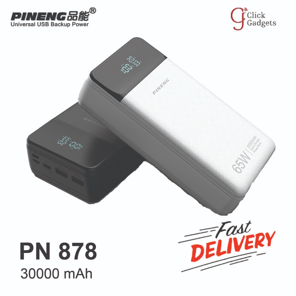 Pineng PN 878 PD (30000mAh) Quick Charge Powerbank 65W, Suitable for Laptop, 3 Input 3 Output ...
