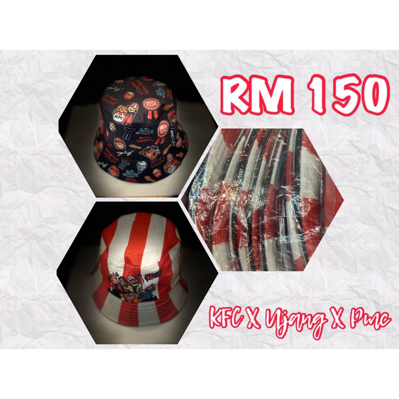 Topi KFC Bucket Hat Hitam Reversible Limited Edition | Shopee Malaysia
