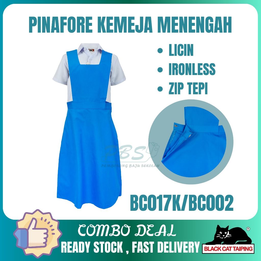 Combo Deal Sepasang ~ Pinafore Menengah Gaun Side Zip 中学蓝裙 旁边拉链 Black ...