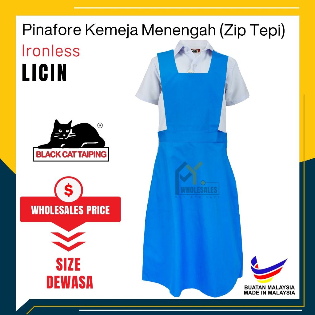 Combo Deal Sepasang ~ Pinafore Menengah Gaun Side Zip 中学蓝裙 旁边拉链 Black ...