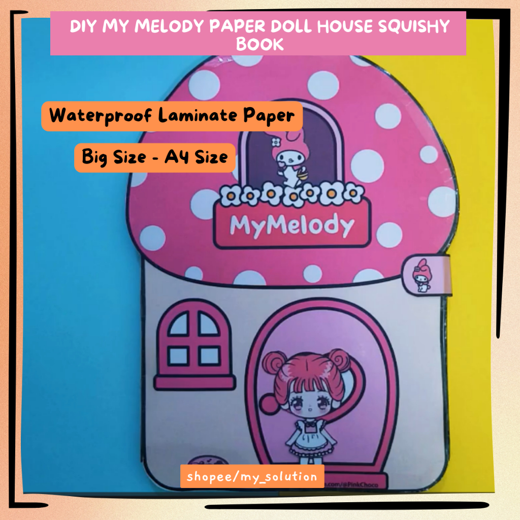 Squishy Paper Doll House Book My Melody DIY Educational Art & Craft ...