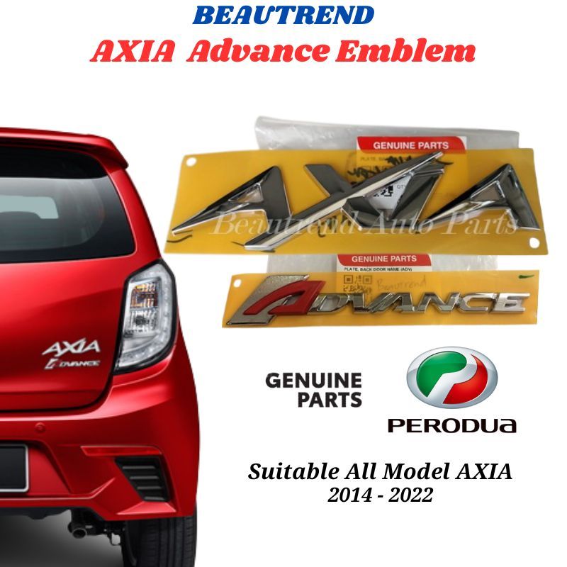 AXIA Advance Badge Emblem Logo Original Lambang Perodua Kereta 2014 ...
