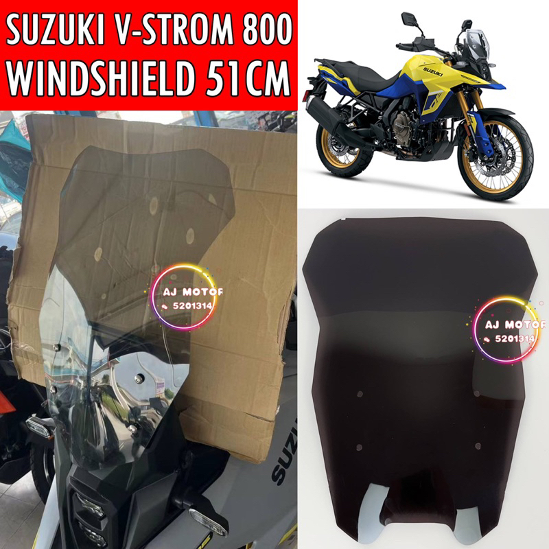 SUZUKI V STROM 800 VSTROM800 DE 2023 WINDSHIELD 45CM BLACK SMOKE ...