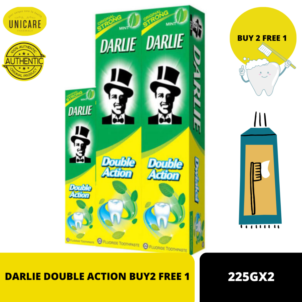 DARLIE TOOTHPASTE TWINPACK DOUBLE ACTION (225GX2) FREE 75G | Shopee ...