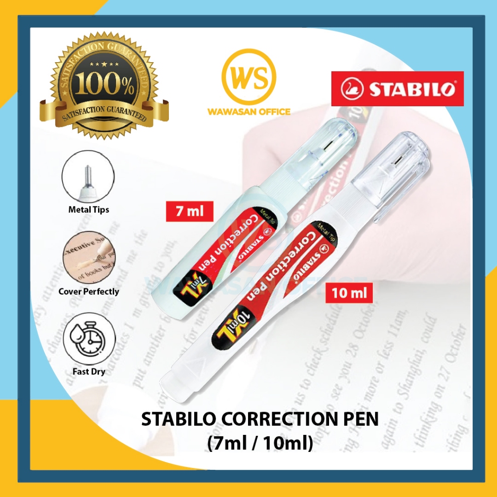 Stabilo Correction Pen XL / Liquid Paper / Correction Fluid / Pemadam ...