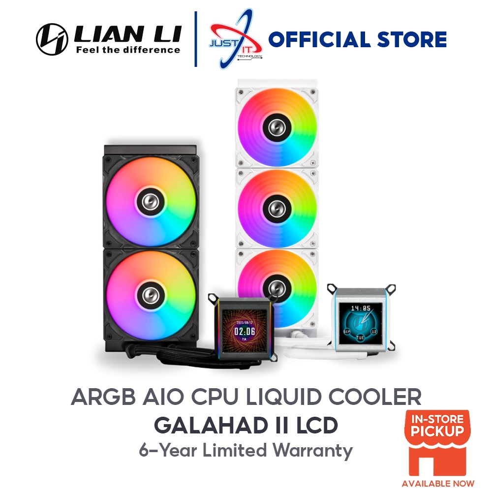 LIAN LI GALAHAD II LCD 280/360 ARGB AIO CPU LIQUID COOLER (BLACK/WHITE ...
