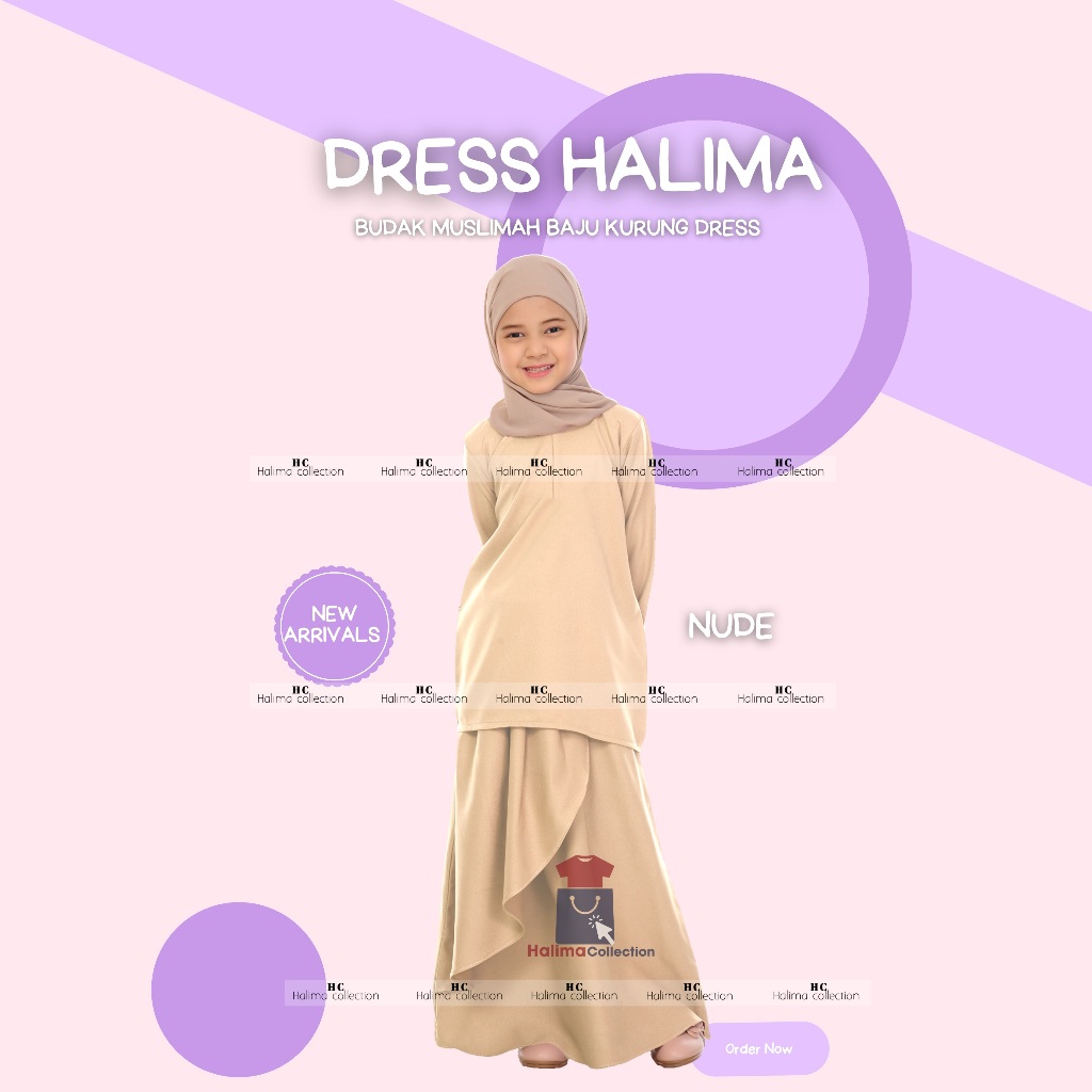 dress halima budak baju kurung como crepe | Shopee Malaysia