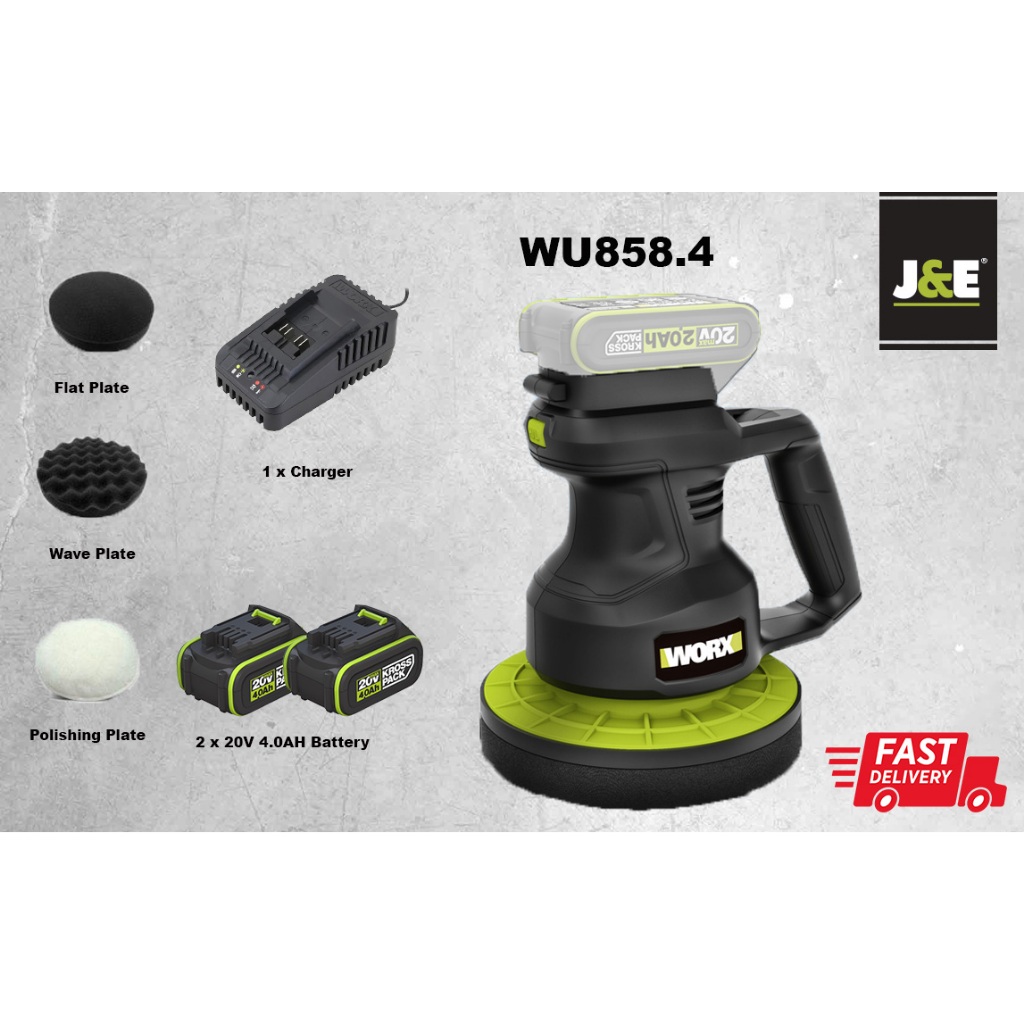 J&E NEW MODEL WORX Professional WU858 20V Cordless Electric Polisher ...