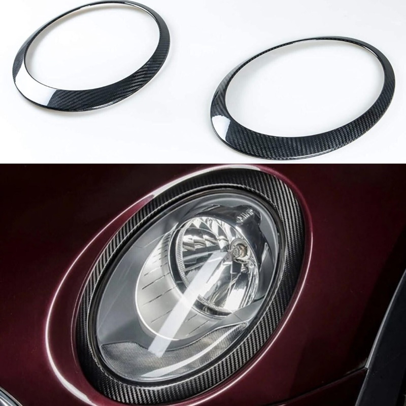 Mini cooper F55 F56 F57 Carbon fiber front headlamp cover trim garnish ...