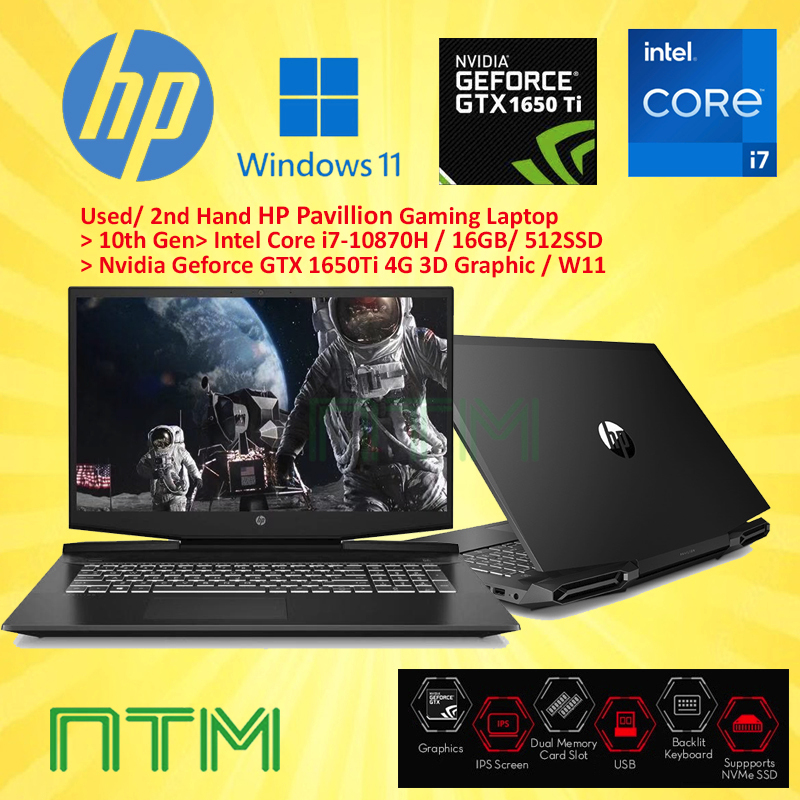 #1371 Used / 2nd Hand HP Pavilion Gaming 15 Purple Laptop 10th Gen i7 ...