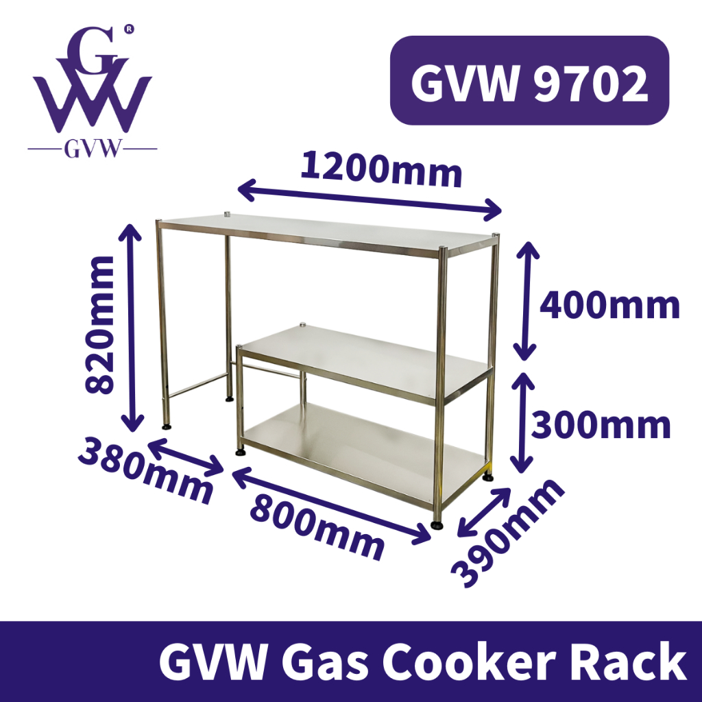 HOMEBY Stainless Steel Kitchen Stove Rack Dapur Gas Stove Rack Rak ...
