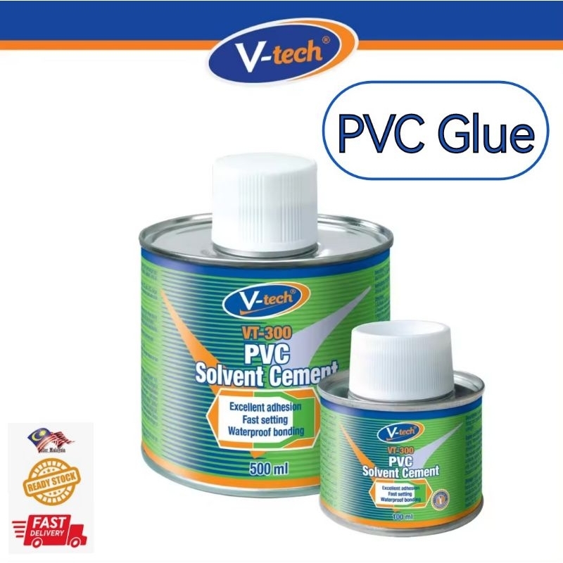 **Ready Stock** V-Tech VT-300 PVC Solvent Cement 100ml & 500ml PVC Pipe Glue Adhesive / Gum Paip ...