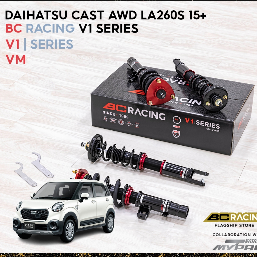 BC Racing V1 Series High Low Soft Hard Adjustable Absorber DAIHATSU ...