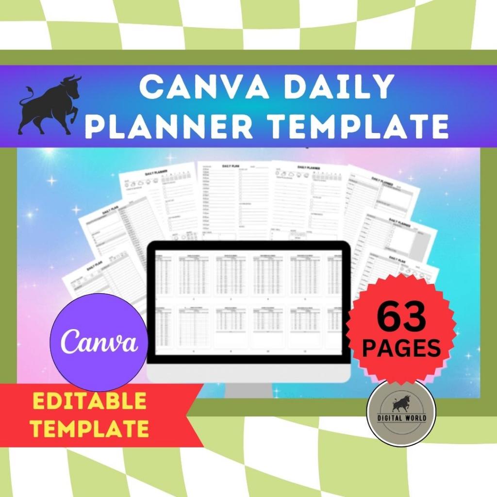 Canva Daily Planner Template | Canva Template | Editable Daily Planner ...