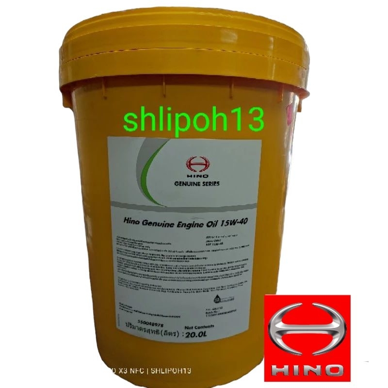 HINO GENUINE 20 LITER CI-4 ENGINE OIL 15W-40 (HGEO-20L) for Truck & Bus ...