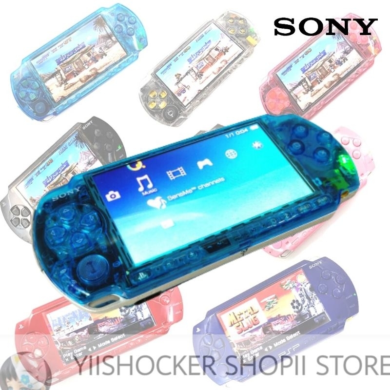 100% ORIGINAL! SONY PSP 1000 1K 64GB 128GB Crystal Transparent Red Blue ...