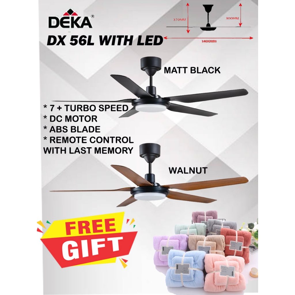 DEKA (New2023) DX56L WITH LED 56” DC motor Remote fan 8 Speed Turbo ...