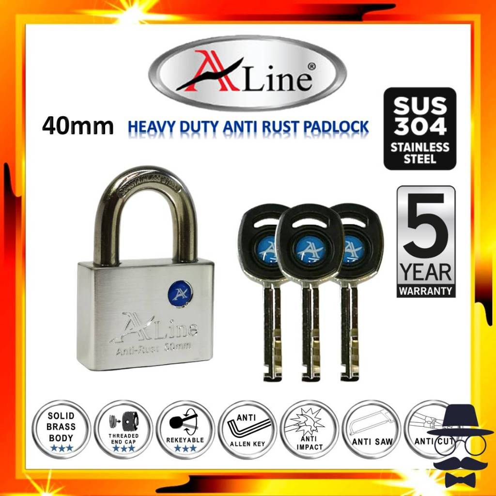 ALINE GENUINE AR40 40mm Heavy Duty SUS 304 Stainless Steel Hardened ...