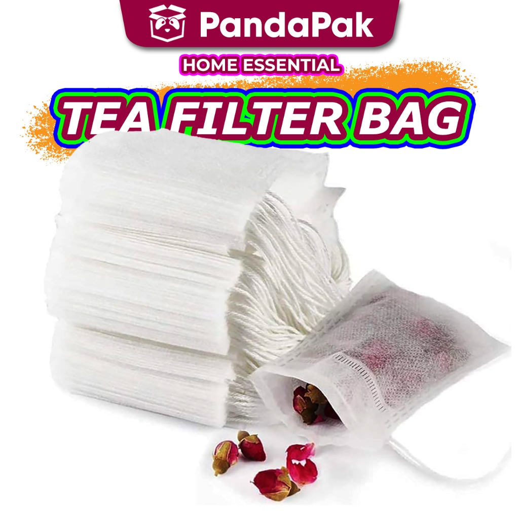 100pcs Empty Tea Bag Filter Non-Woven Drawstring Penapis Uncang Teh ...