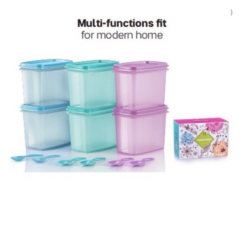 Tupperware Shelf Savers with Spoon 840ml (8pcs) | Shopee Malaysia