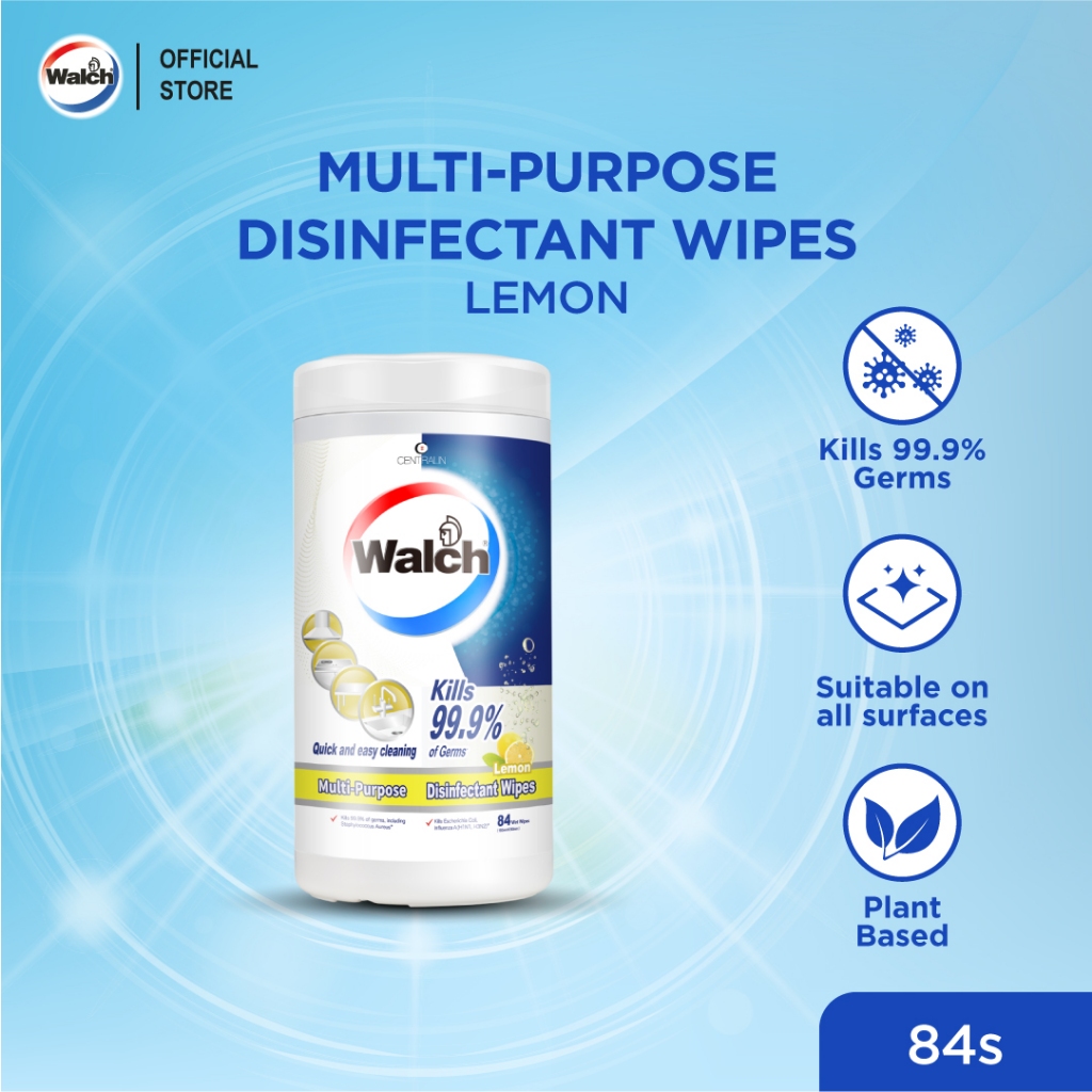 WALCH Multi-purpose Disinfectant Wipes Lemon 84 pcs | Shopee Malaysia
