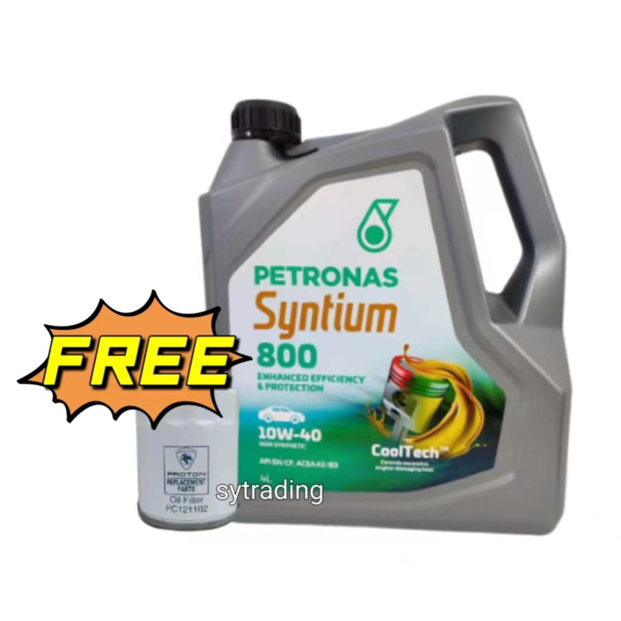 New Petronas 10W-40 Semi Synthetic 10W40 4L + FREE Proton Oil Filter ...