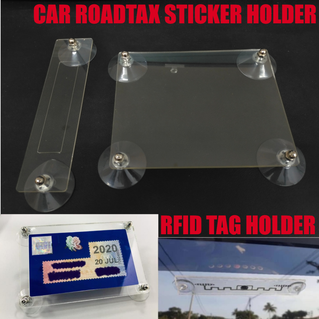 Car Roadtax Sticker Holder Acrylic Board Plate RFID Tag Holder Puspakom ...