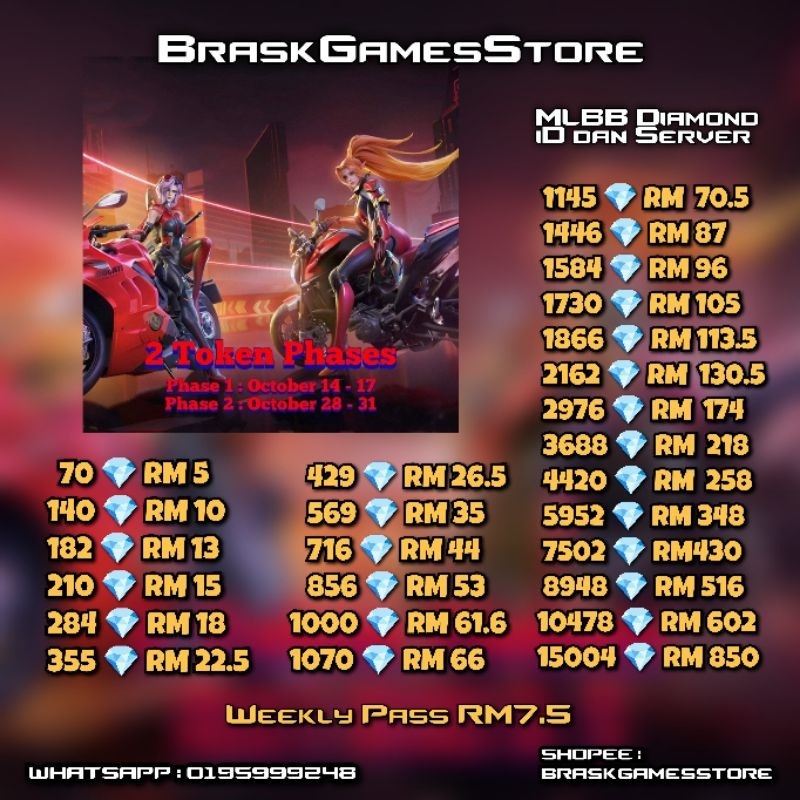 Joki Mobile Legends MLBB Murah Malaysia/MLBB Boosting Rank Service/ML Boost | Shopee Malaysia