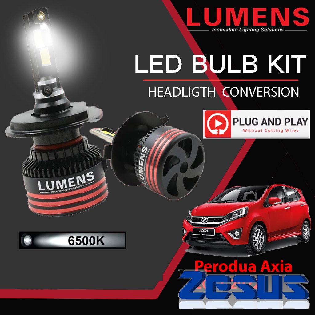LUMENS Car LED Lighting 6500K 12V 76W 5000LM Car Headlight Lamp (1 PAIR ...