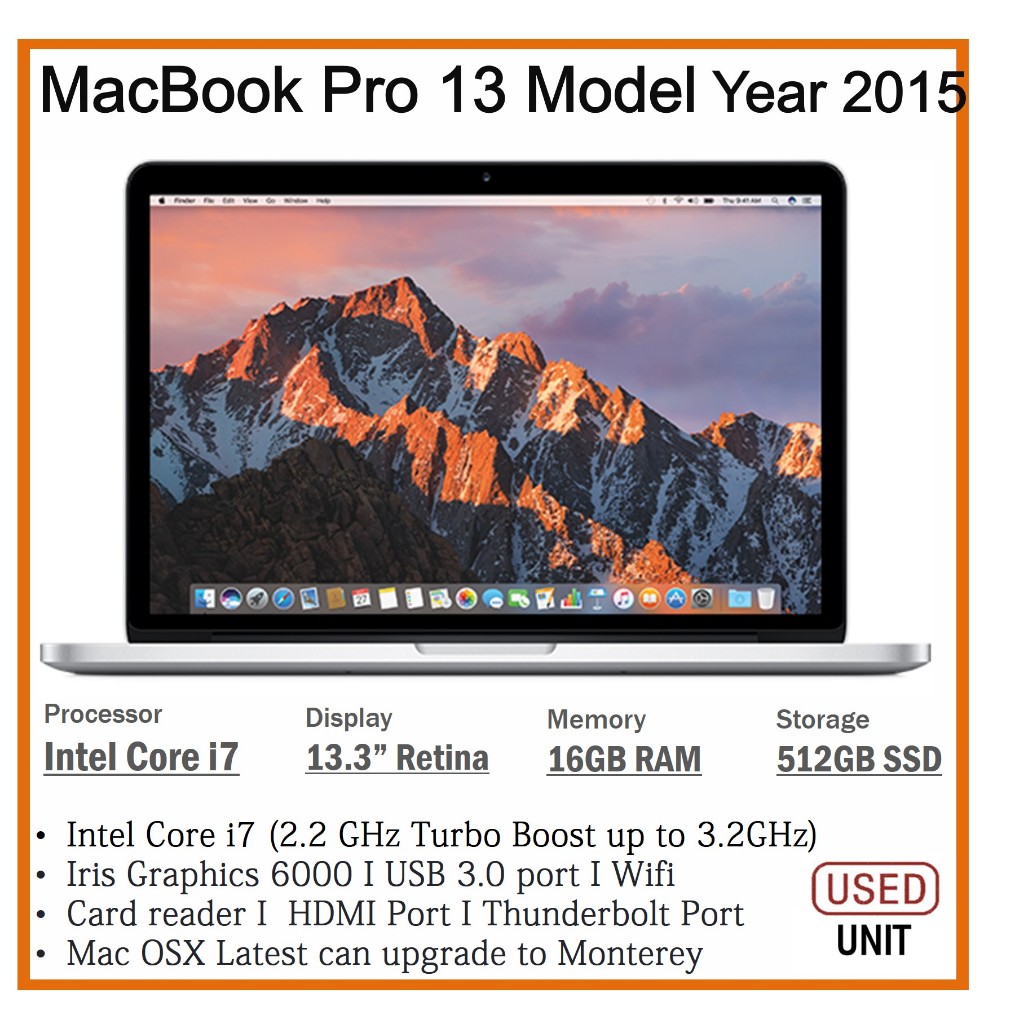 (Refurbished) MBP 13 / 15 / MBA 11 / 13 Core i5 / i7 / i9 / M1 ...