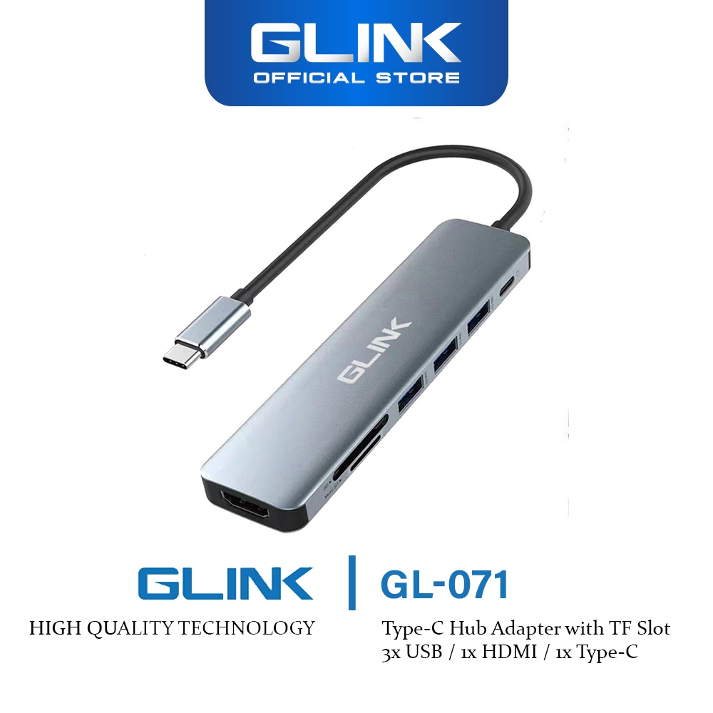 Glink USB Hub Adapter GL-071 with Type-C Connection, Multi Port ...