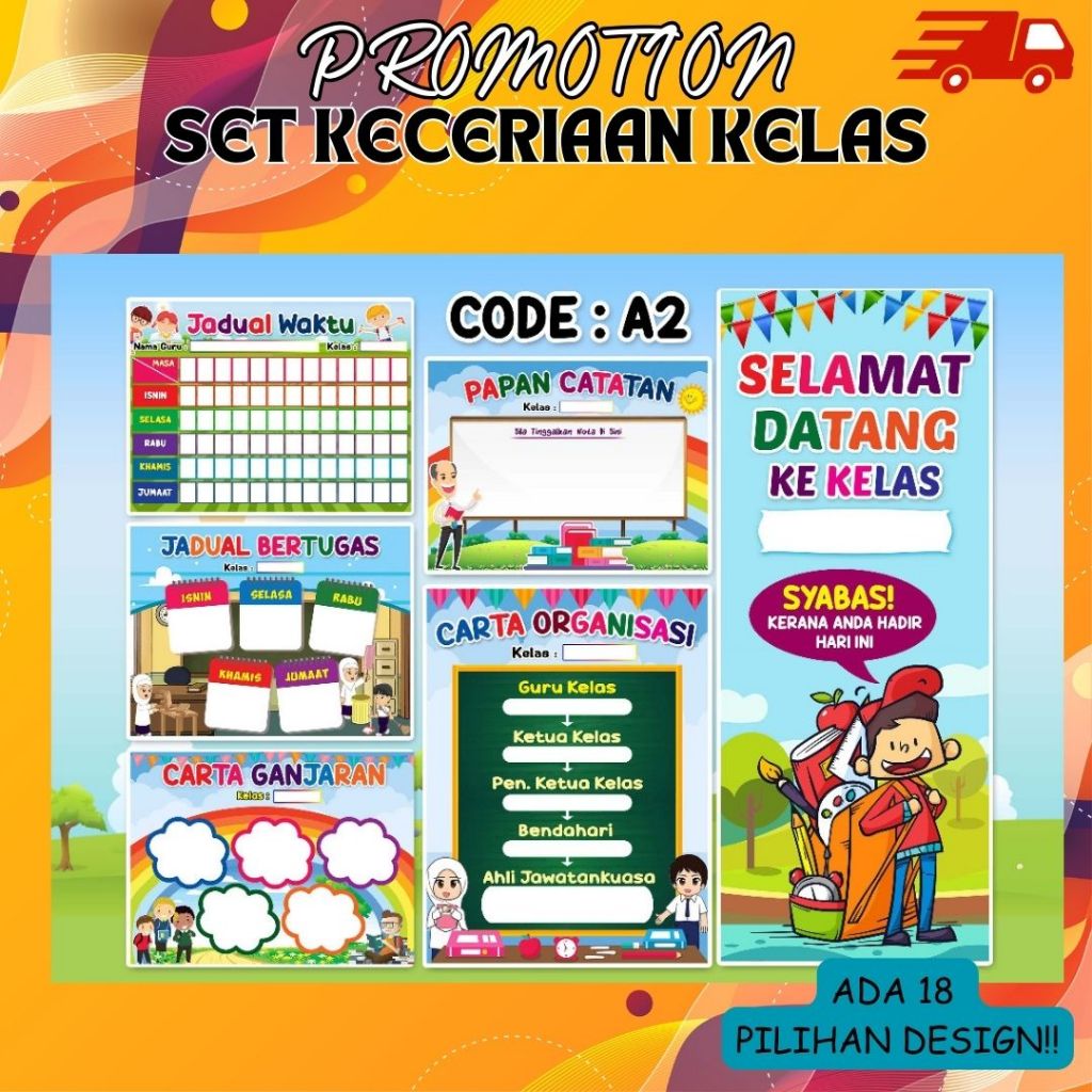 Set Keceriaan Kelas 18 Design 2024 TS25 Banner Hiasan Kelas untuk Murid ...