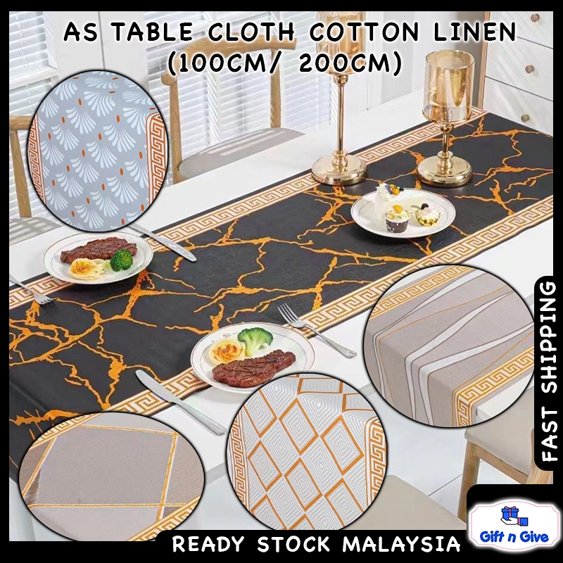 AS Table Cloth Cotton Linen Table Runner Cover Tablecloth Kitchen ...