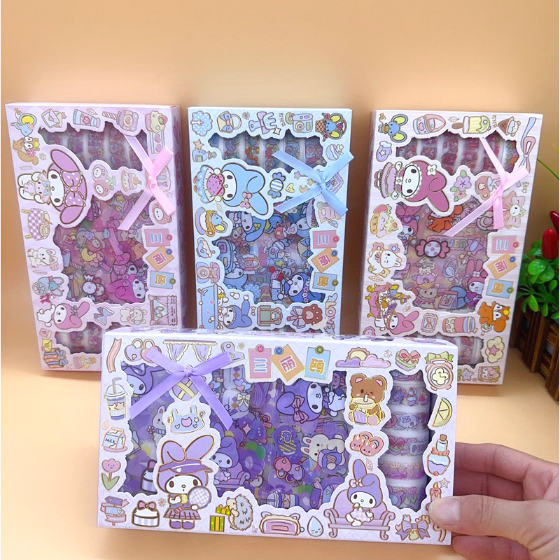 Sanrio cute sticker box set with stickers tape stationary creative diy ...