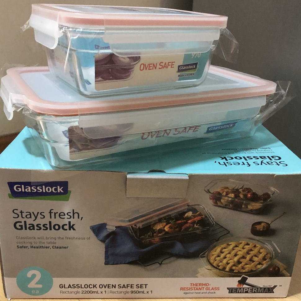 Glasslock Oven Safe Airtight Food Container (2 Pcs) | Shopee Malaysia
