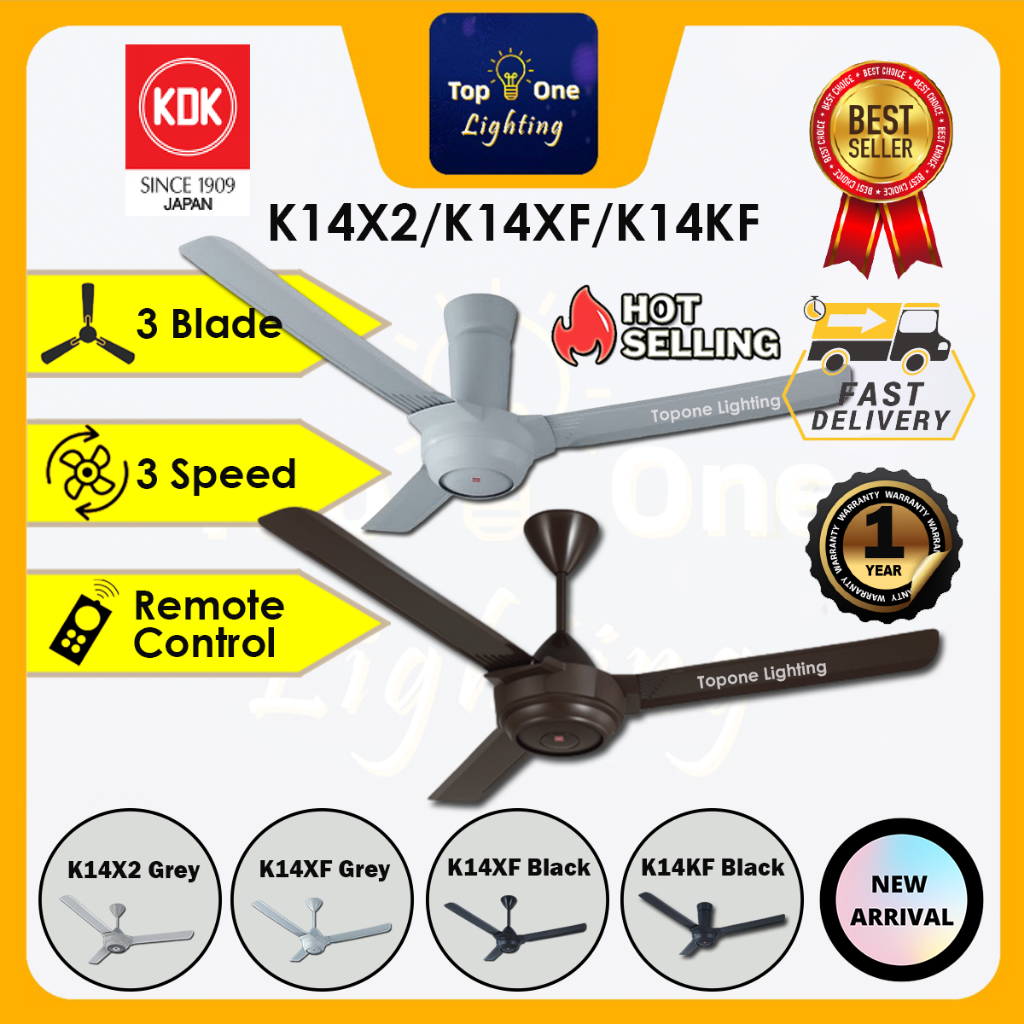 KDK K14X2 / KDK K14XF / KDK K14KF 56'' 3 Blades AC Motor Ceiling Fan ...