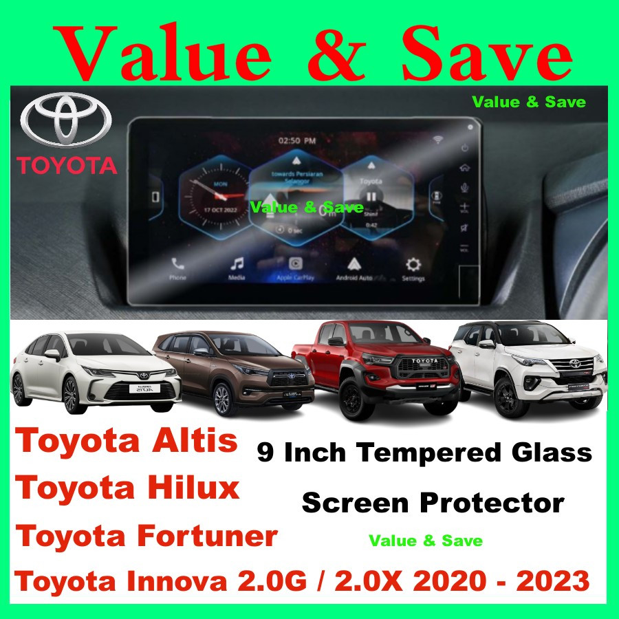Toyota Altis Innova Fortuner Hilux 2020 - 2024 9 Inch Navigator ...