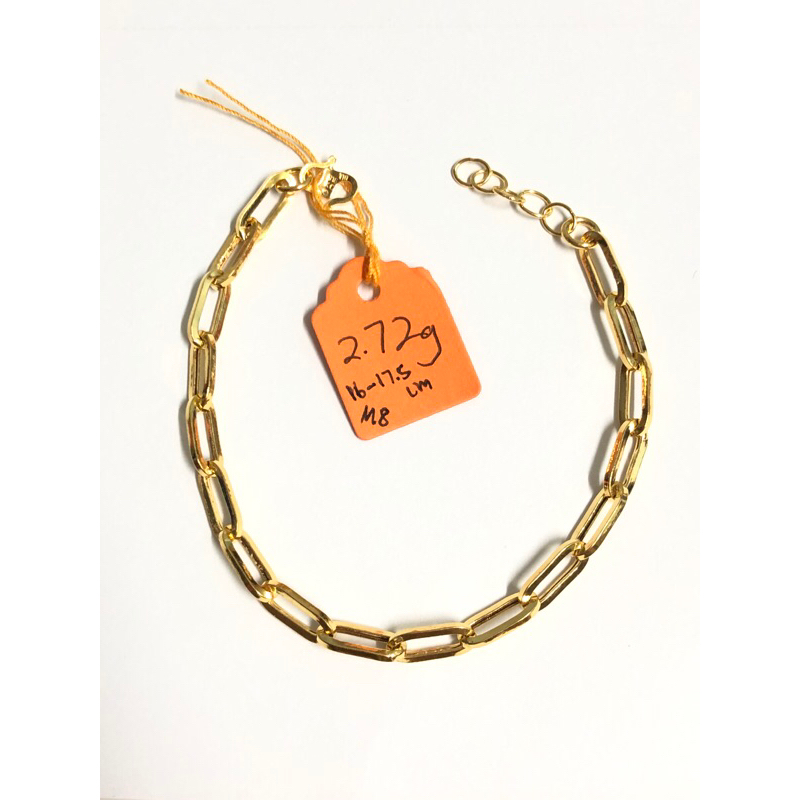 Yee Chin Emas 916 Rantai Tangan Sauh Kosong Design Gantung Love ...