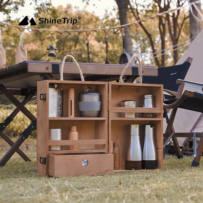 Shinetrip Camping Storage Box Picnic Wooden Box Almari Kayu Outdoor ...