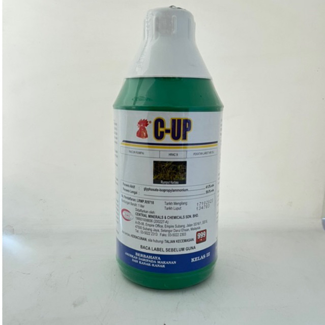 C-UP 1L Herbicide / Racun Rumput dan Lalang Glyphosate 41% Original ...