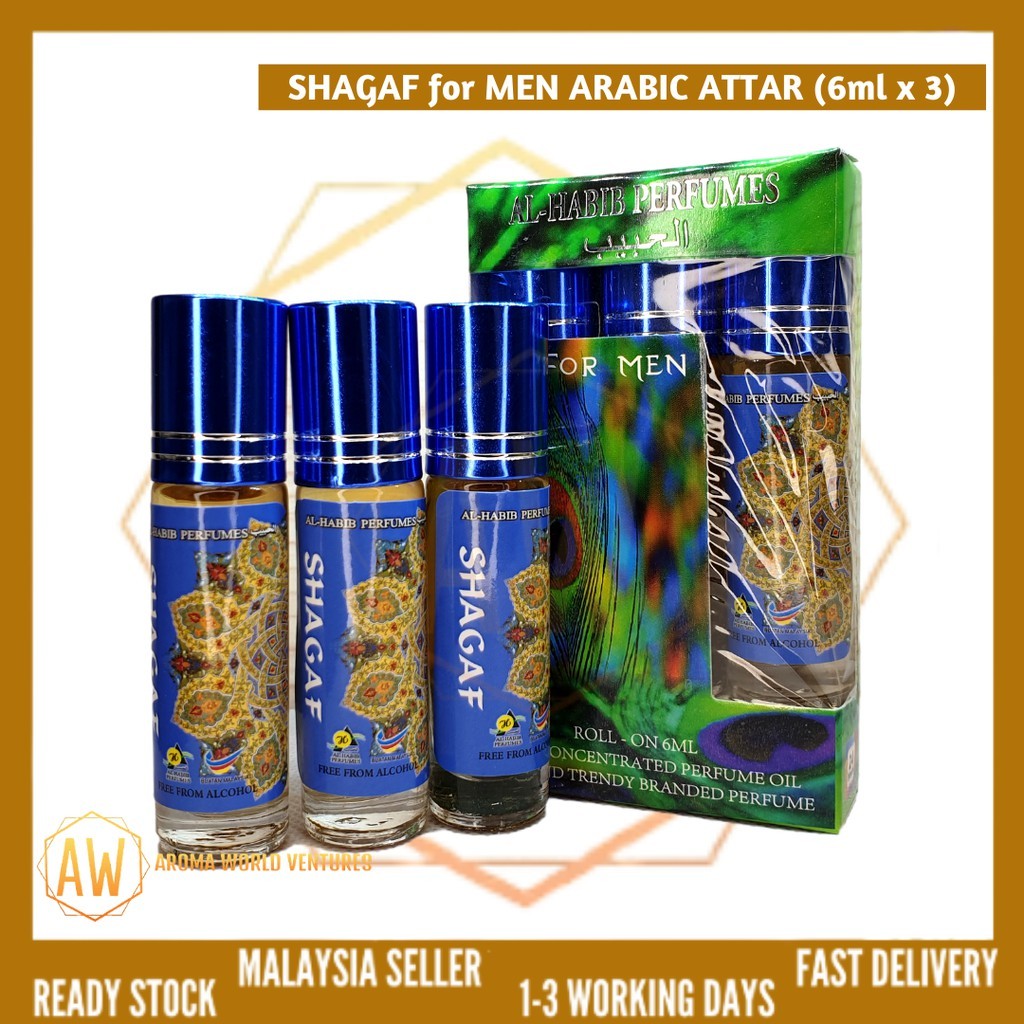 AL-HABIB ARABIC ATTAR 3IN1 FOR MEN *6ml x 3* Perfume/Fragrance/Arab ...