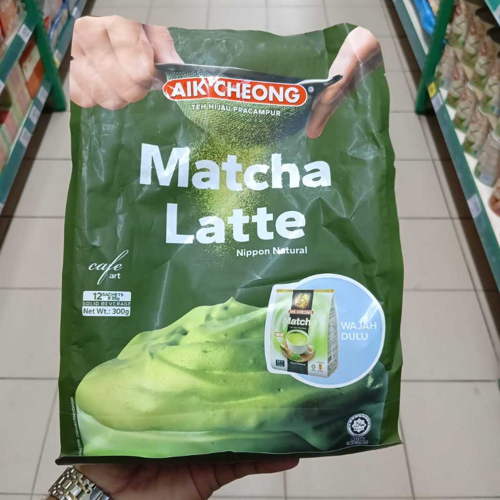 Premix Green Tea Matcha Latte Aik Cheong 3 in 1 Nippon Natural 12s x ...