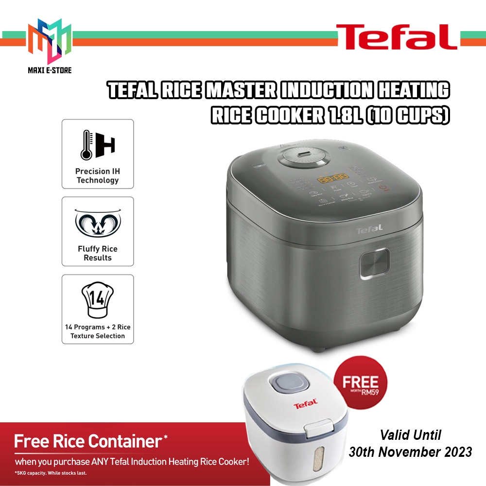 Tefal Rice Master RK818A Induction Heating Master Rice Cooker 1.8L (10 ...