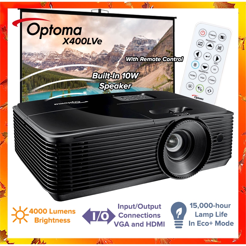 Optoma X400LVe XGA Bright 4000 Lumens DLP Speaker Projector Office ...